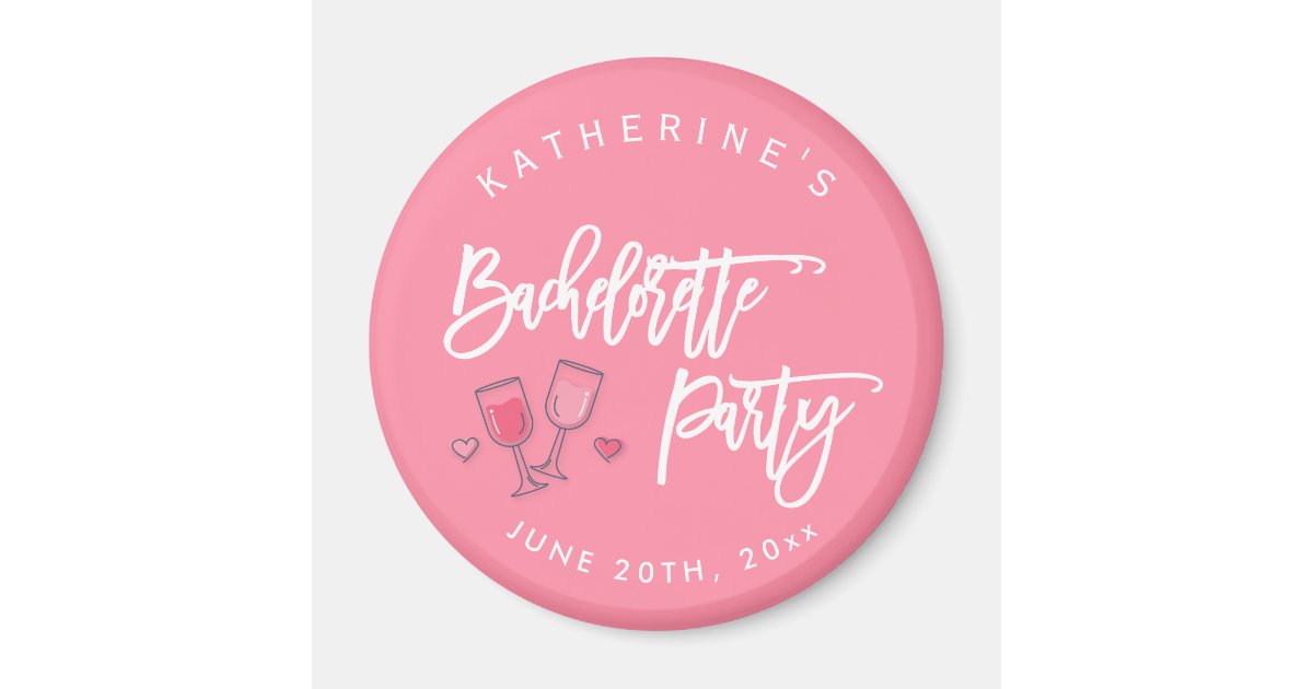 Pink And White Bachelorette Party Magnets | Zazzle
