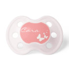 Pink and White Butterfly Personalized Baby Pacifer Pacifier | Zazzle