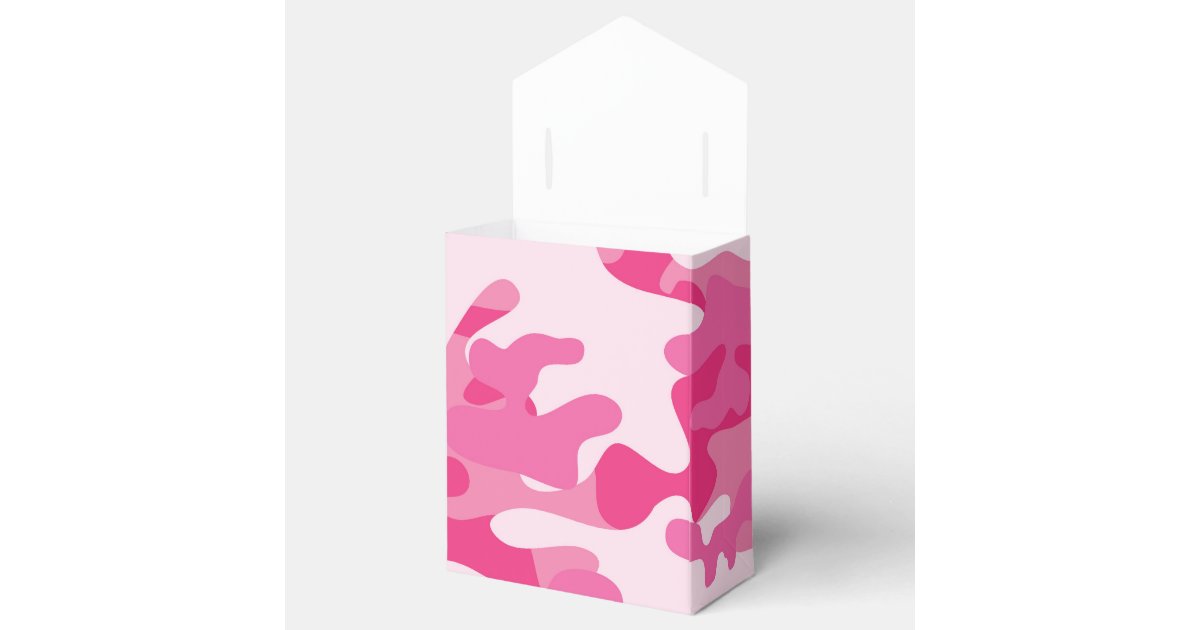 Pink and White Camo Design Favor Boxes | Zazzle