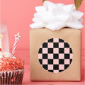 Pink and White Checkered Classic Round Sticker | Zazzle