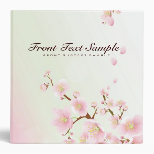 Pink And White Cherry Blossom Nature Design 3 Ring Binder | Zazzle