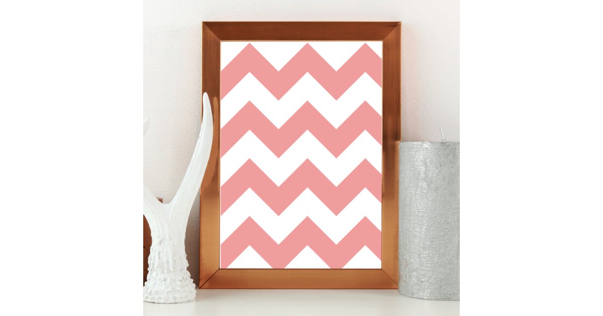 Pink and White Chevron Pattern Poster | Zazzle
