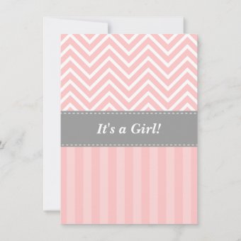 Pink and White Chevron, Stroller, Baby Girl Shower Invitation | Zazzle