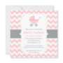 Pink and White Chevron, Stroller, Baby Girl Shower Invitation | Zazzle