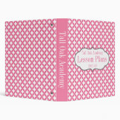 Pink and White Customized Lesson Plan Binder | Zazzle