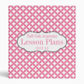 Pink and White Customized Lesson Plan Binder | Zazzle