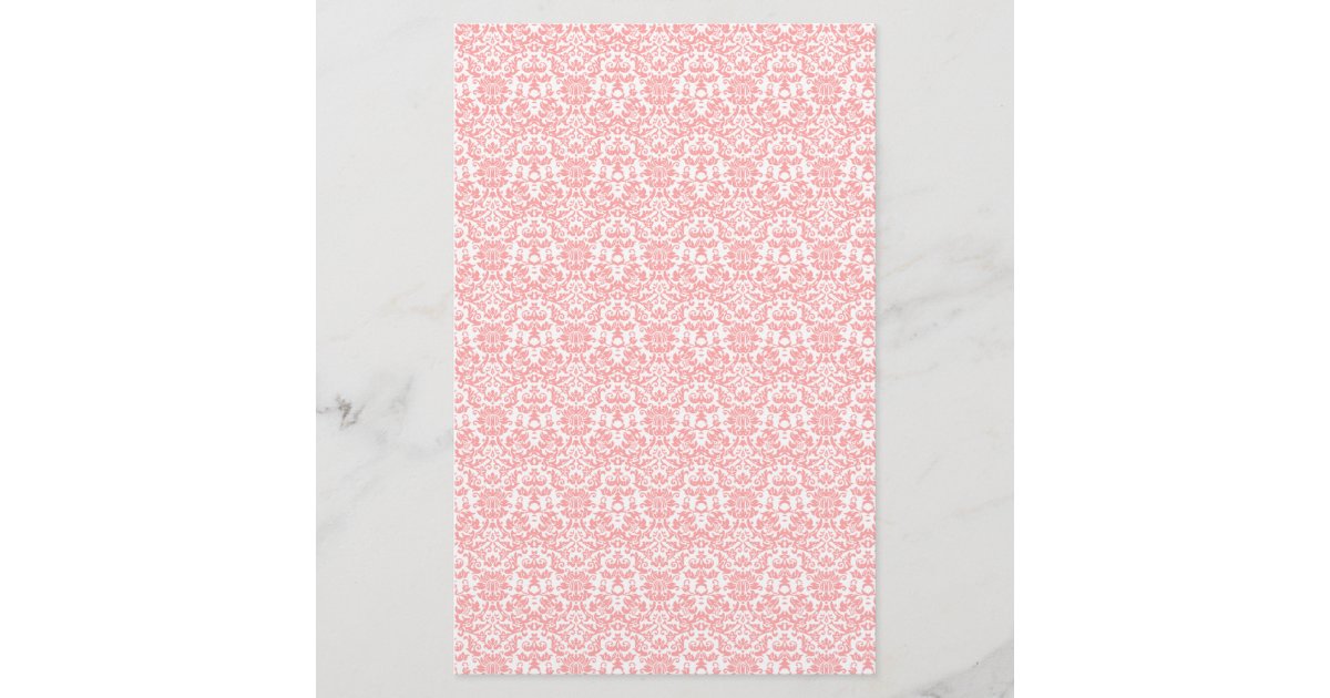 Pink and White Damask Craft Paper | Zazzle