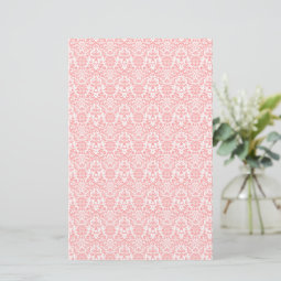 Pink and White Damask Craft Paper | Zazzle