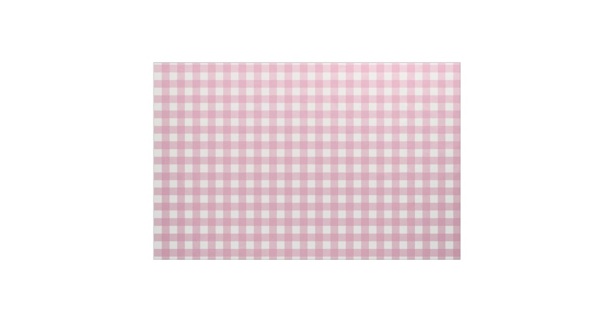 Pink and White Gingham Fabric | Zazzle