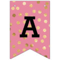 Pink and White Gold Glitter Dots Congratulations Bunting Flags | Zazzle