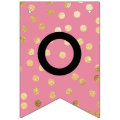 Pink and White Gold Glitter Dots Congratulations Bunting Flags | Zazzle