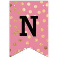Pink and White Gold Glitter Dots Congratulations Bunting Flags | Zazzle