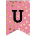 Pink and White Gold Glitter Dots Congratulations Bunting Flags | Zazzle