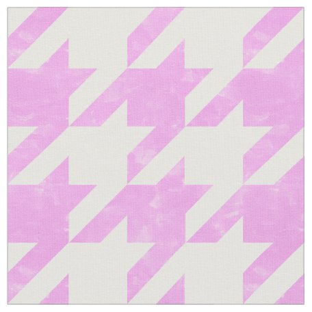 Pink and White Houndstooth Geometric Pattern Fabric | Zazzle