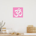 Pink and White Om Symbol Poster | Zazzle