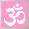 Pink and White Om Symbol Poster | Zazzle