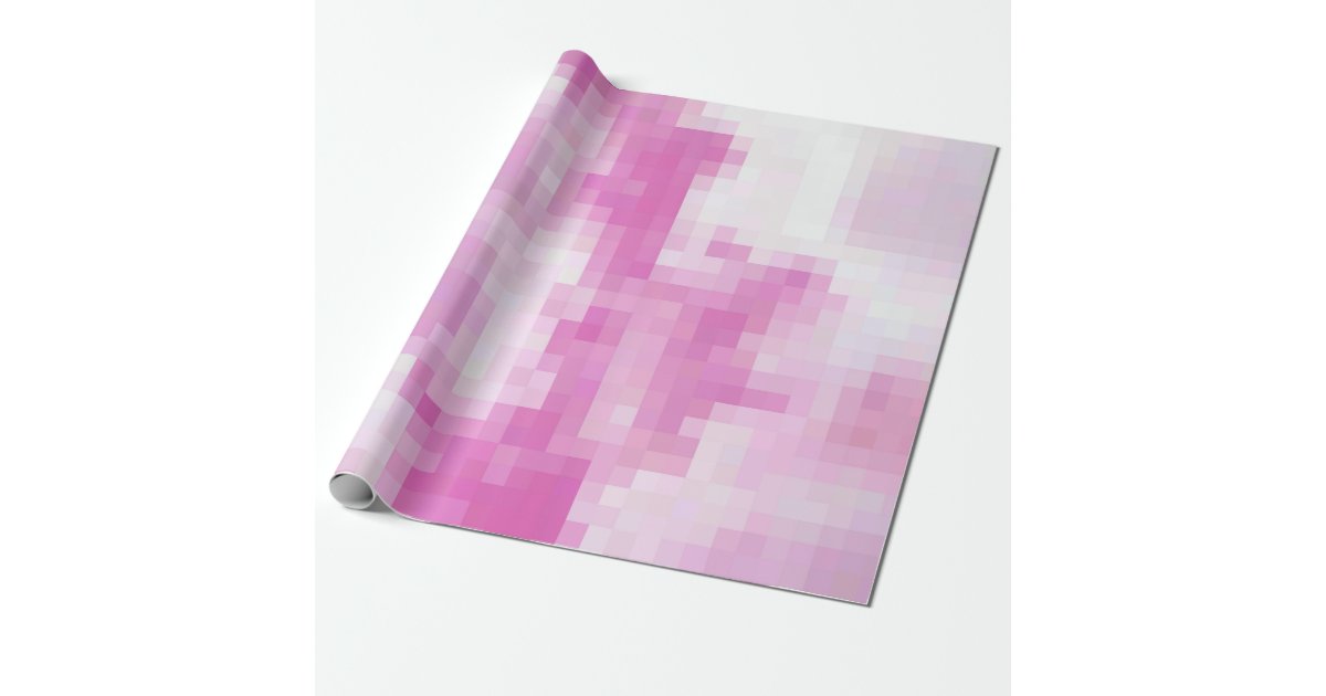 Pink And White Pixel Wrapping Paper | Zazzle