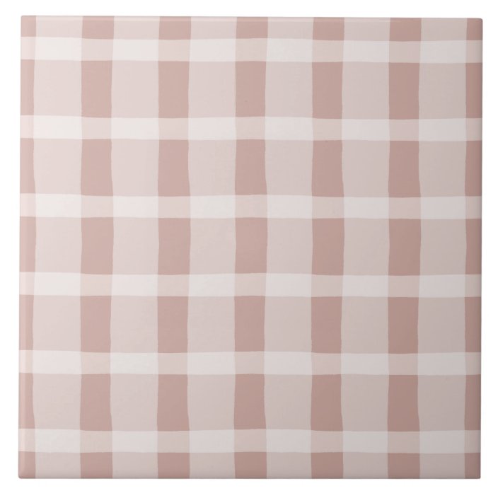 Pink and White Plaid Pattern Ceramic Tile | Zazzle.com