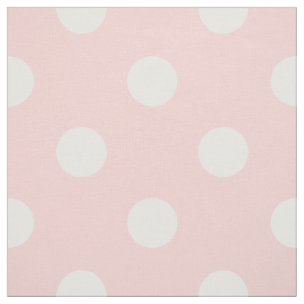 Pink and White Polka Dot Craft Fabric | Zazzle