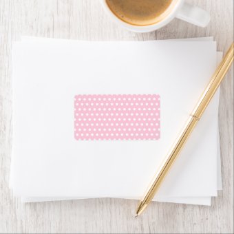 Pink and White Polka Dot Pattern. Spotty. Label | Zazzle