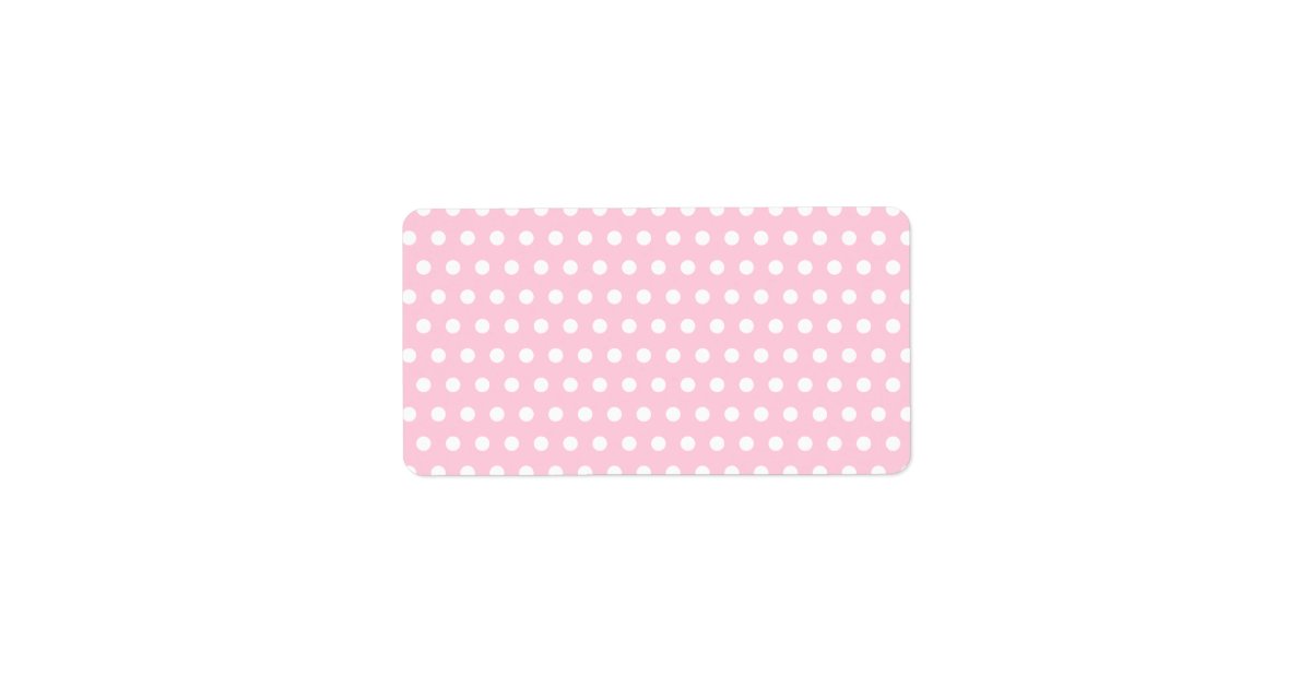 Pink and White Polka Dot Pattern. Spotty. Label | Zazzle