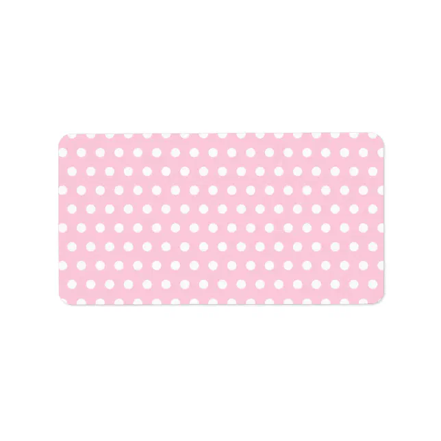 Pink and White Polka Dot Pattern. Spotty. Label | Zazzle