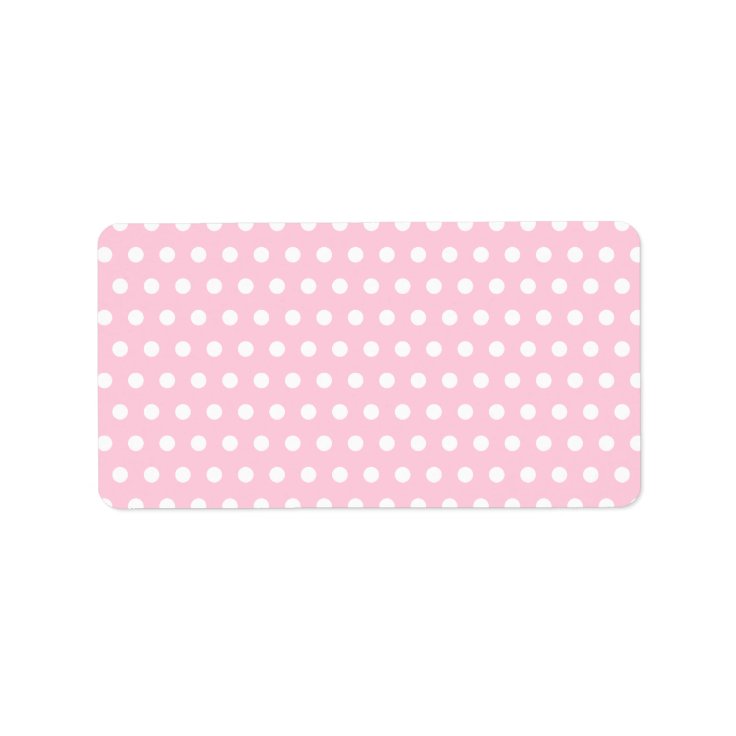Pink and White Polka Dot Pattern. Spotty. Label | Zazzle