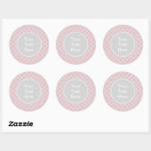 Pink and White Quatrefoil Classic Round Sticker | Zazzle