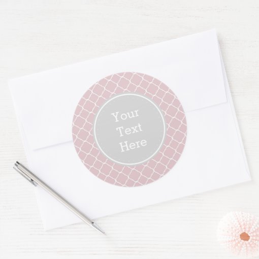 Pink and White Quatrefoil Classic Round Sticker | Zazzle