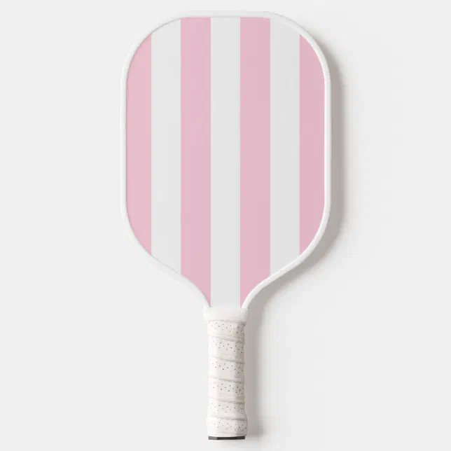 Pink and White Striped | Cabana Pickleball Paddle | Zazzle