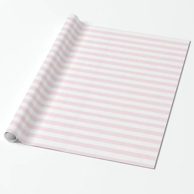 Pink and White Stripes Cute Girly Wrapping Paper | Zazzle