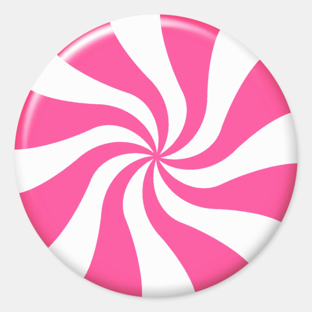 Pink And White Twist Candy Sticker | Zazzle