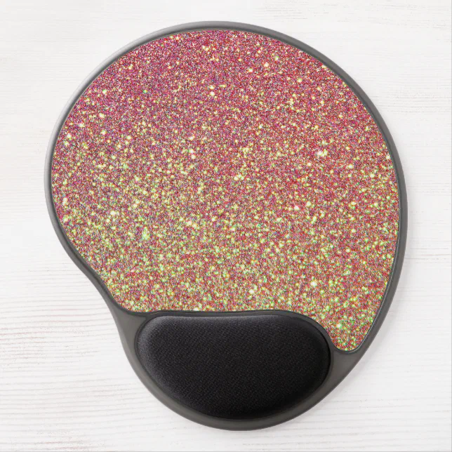 Pink And Yellow Glitter Pattern Gel Mouse Pad | Zazzle