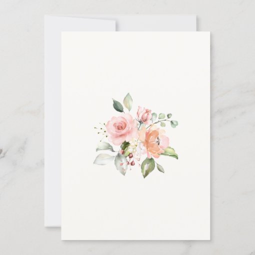 Pink Apricot Rose Foliage Who knows the Bride Best Invitation | Zazzle