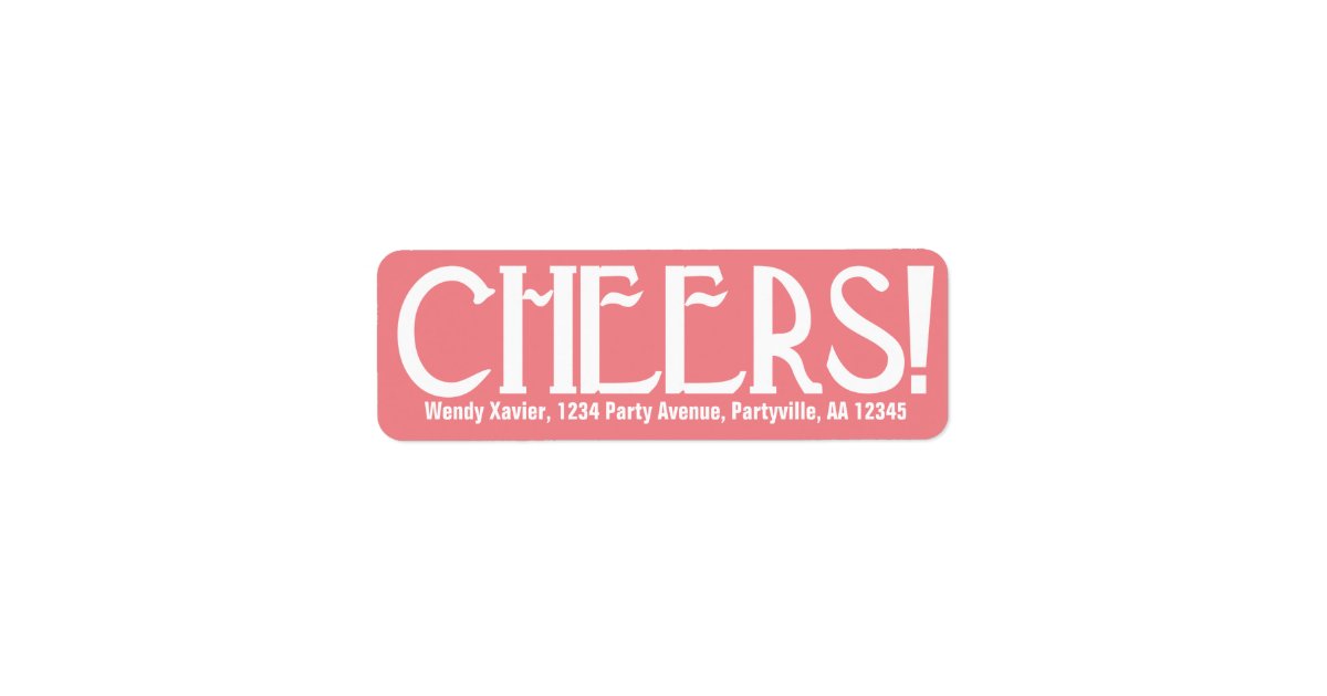 Pink Art Deco Cheers Label | Zazzle
