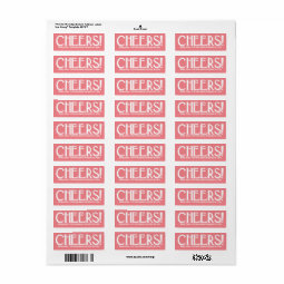 Pink Art Deco Cheers Label | Zazzle