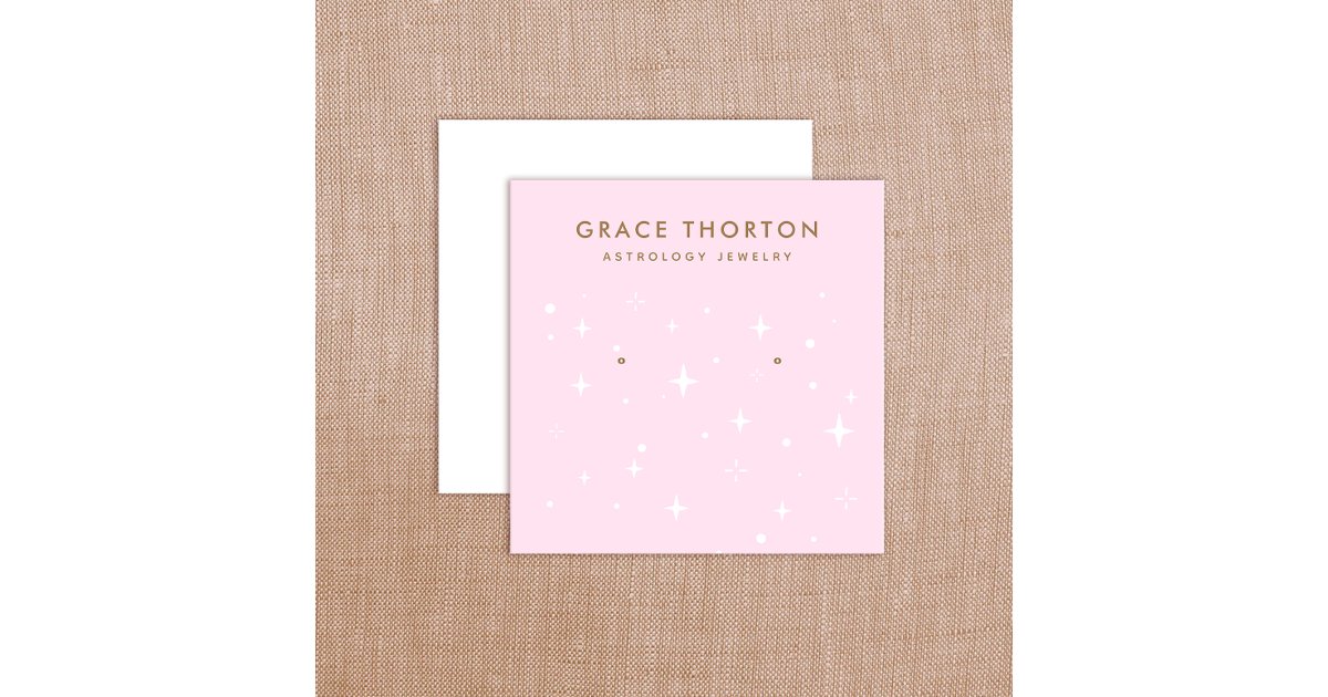 Pink Astrology Stars Earring Jewelry Display Card | Zazzle