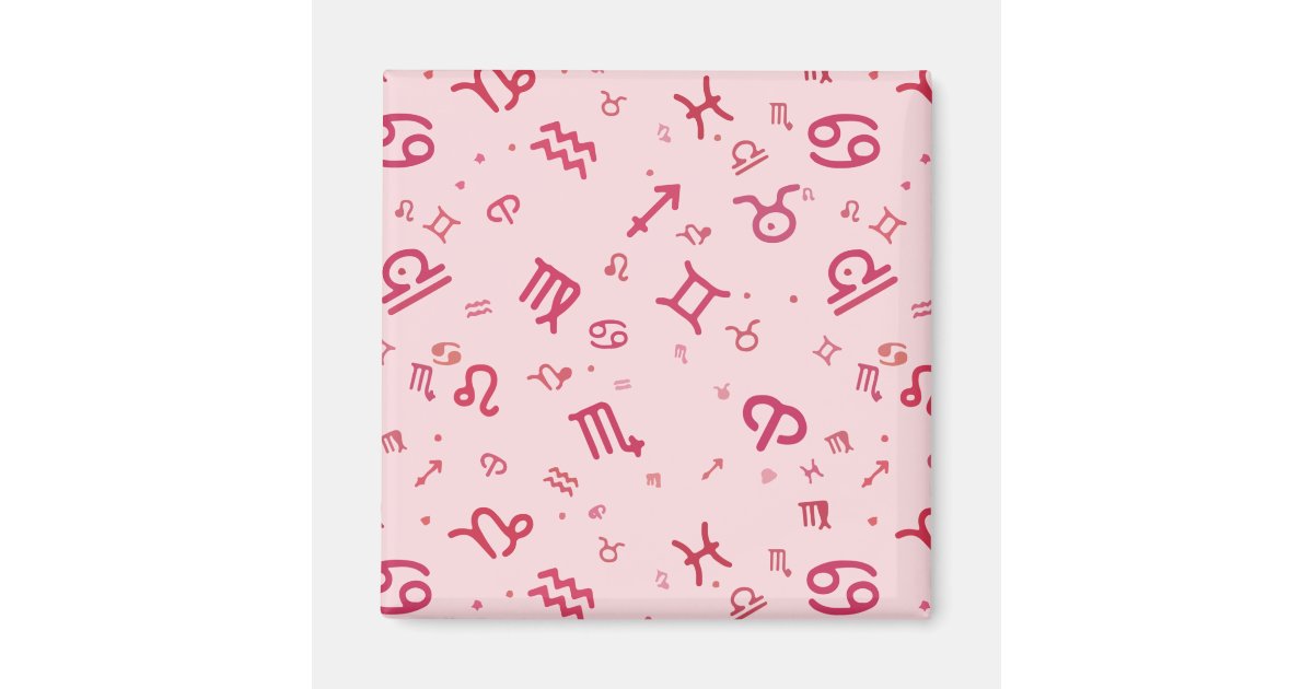 Pink Astrology Zodiac Symbol Sign Magnet | Zazzle