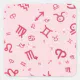 Pink Astrology Zodiac Symbol Sign Square Sticker | Zazzle