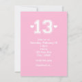 Pink Athletic 13 Number Birthday Party Invitations | Zazzle