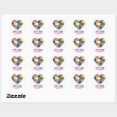 pink autism awareness classic round sticker | Zazzle