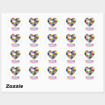 pink autism awareness classic round sticker | Zazzle