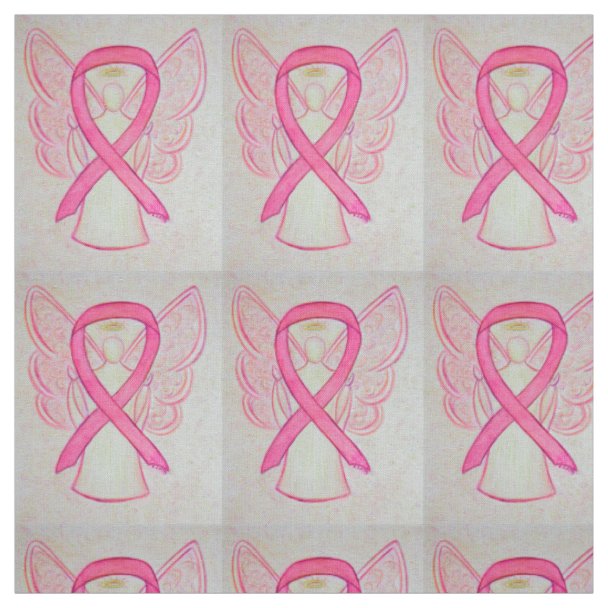 Pink Ribbon - Breast Cancer Awareness Fabric | Zazzle.com