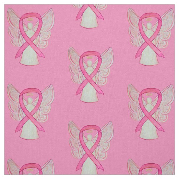 Breast Cancer Ribbon of Hope Fabric | Zazzle