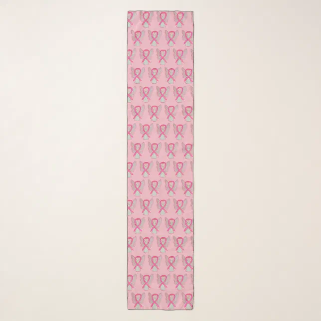 Pink Awareness Ribbon Breast Cancer Angel Scarves | Zazzle