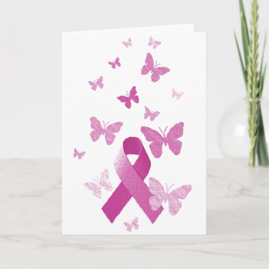 Pink Awareness Ribbon Card | Zazzle.com