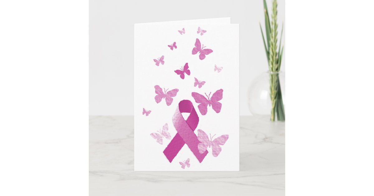 Pink Awareness Ribbon Card | Zazzle
