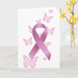 Pink Awareness Ribbon Card | Zazzle