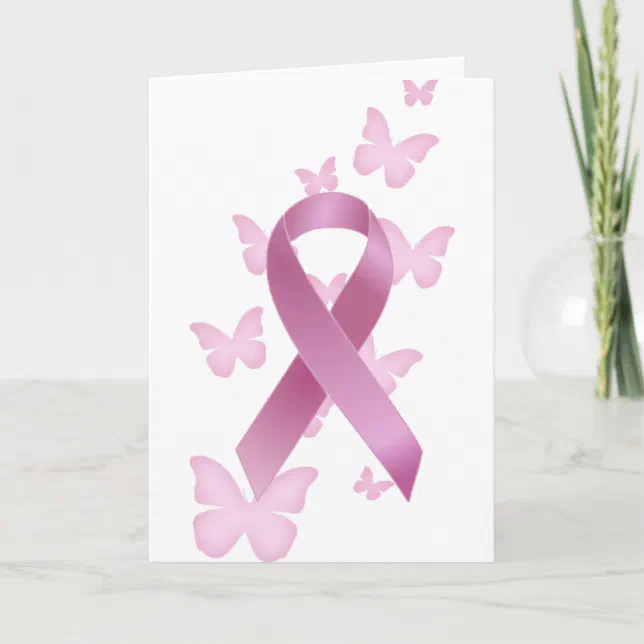 Pink Awareness Ribbon Card | Zazzle