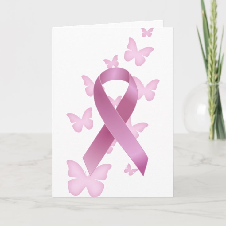Pink Awareness Ribbon Card | Zazzle